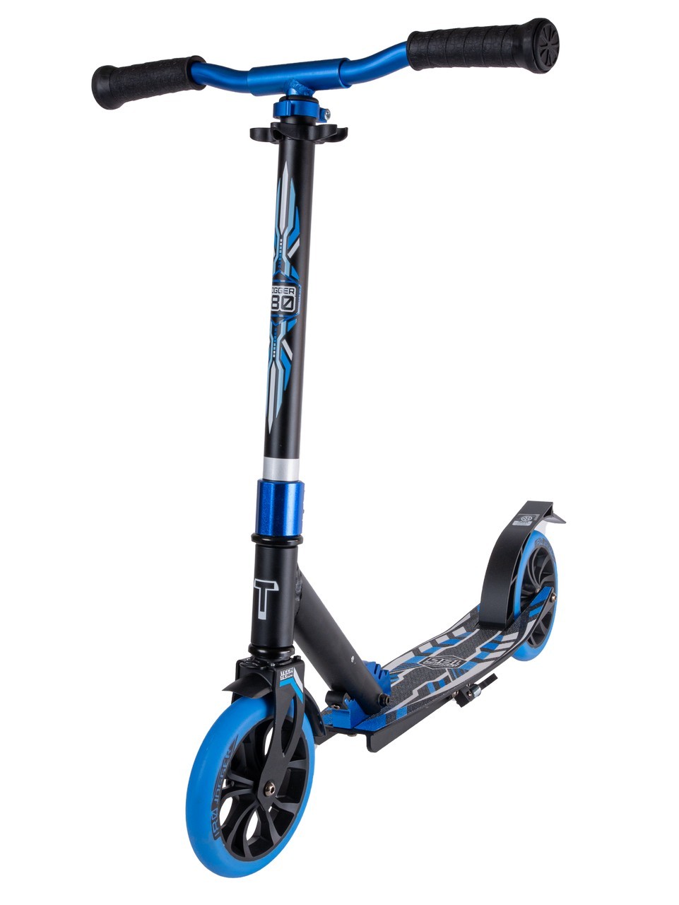 Подростковый самокат Tech Team Jogger 180 - 2022 Black/Blue, самокат ТТ ...